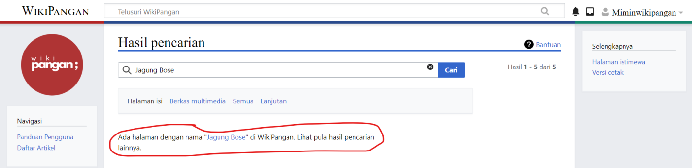 Komunitas:Panduan Pengguna - WikiPangan